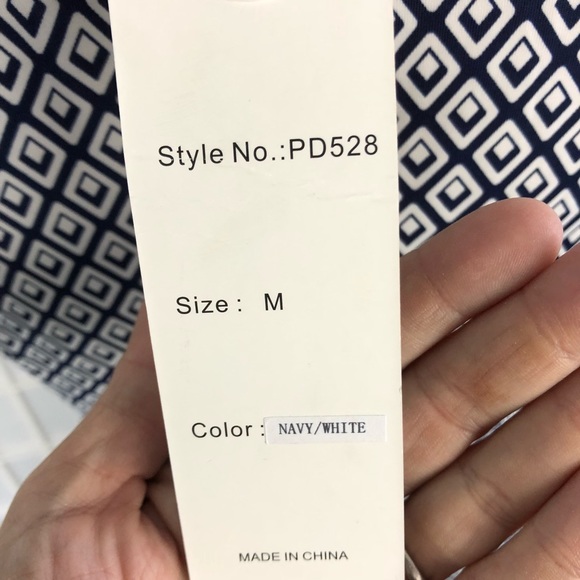 Papillon Blanc | Dresses | Raindrops By Papillon Navy White Dress ...